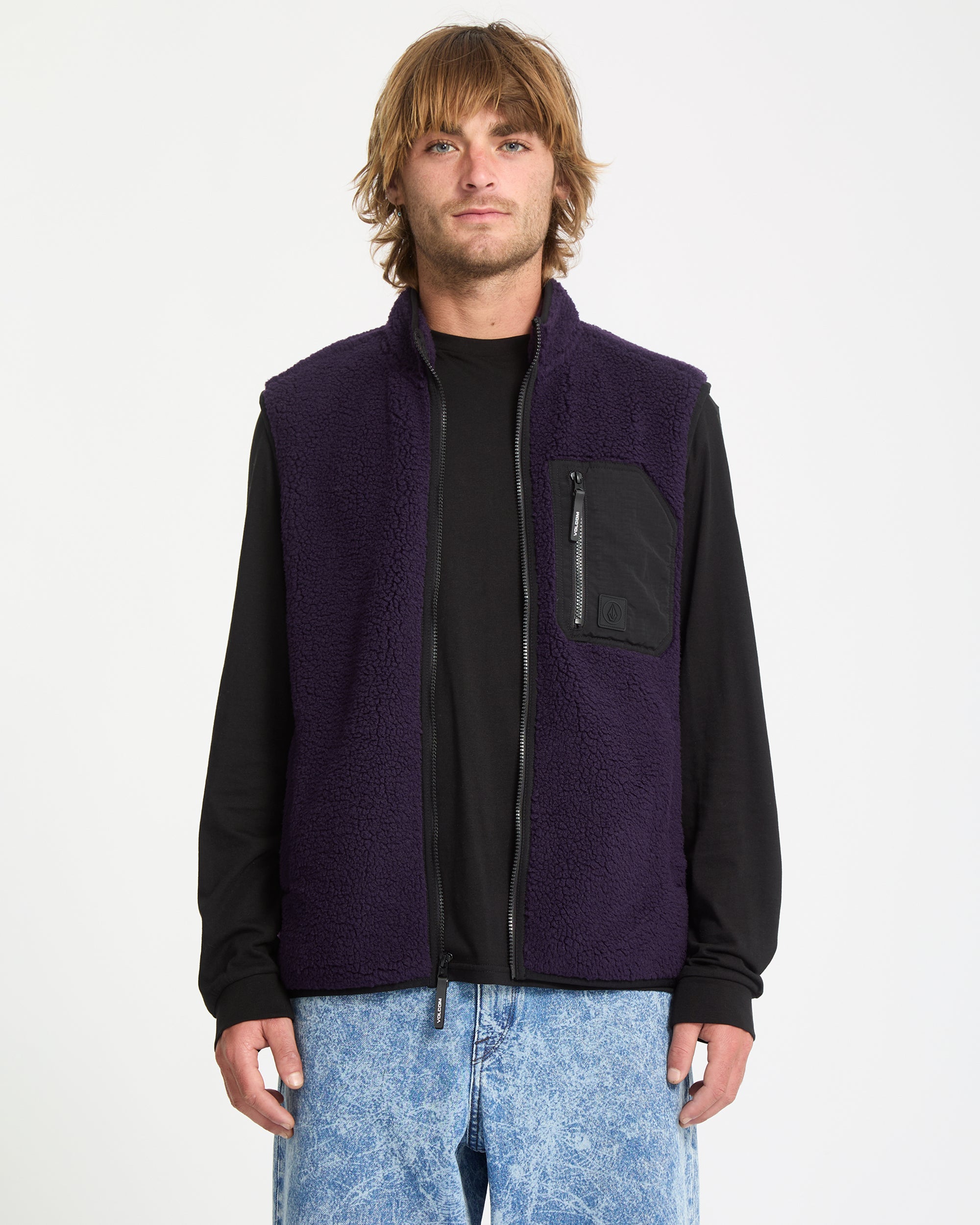 Muzzer Fuzzar Vest - Dark Purple - Men - Volcom EU – Volcom Europe