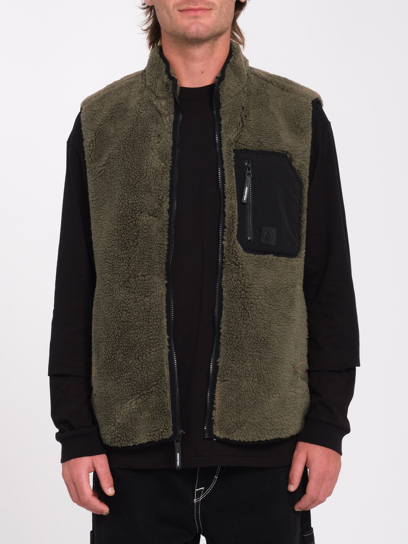 Muzzer Fuzzar Vest - Wintermoss - Men - Volcom EU – Volcom Europe