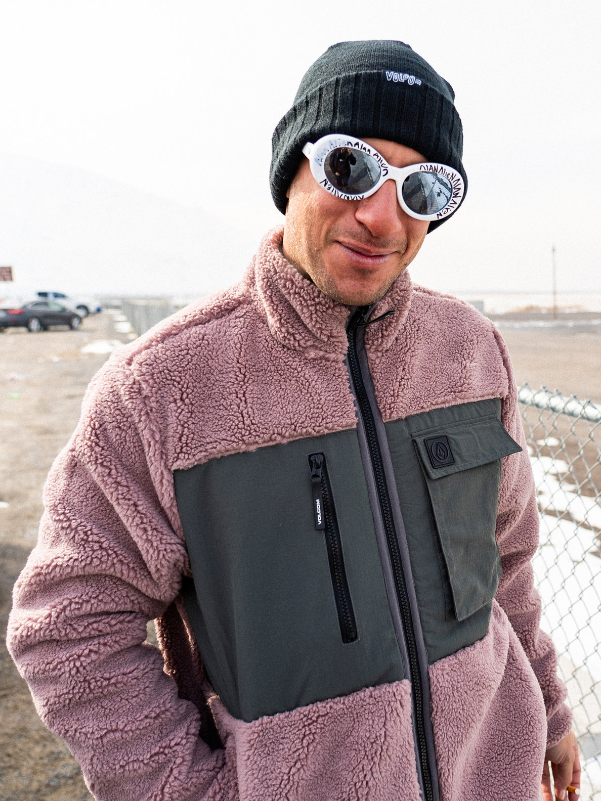 Storm Stone Zip Sherpa Sweatshirt - BORDEAUX BROWN - Men - Volcom UK ...