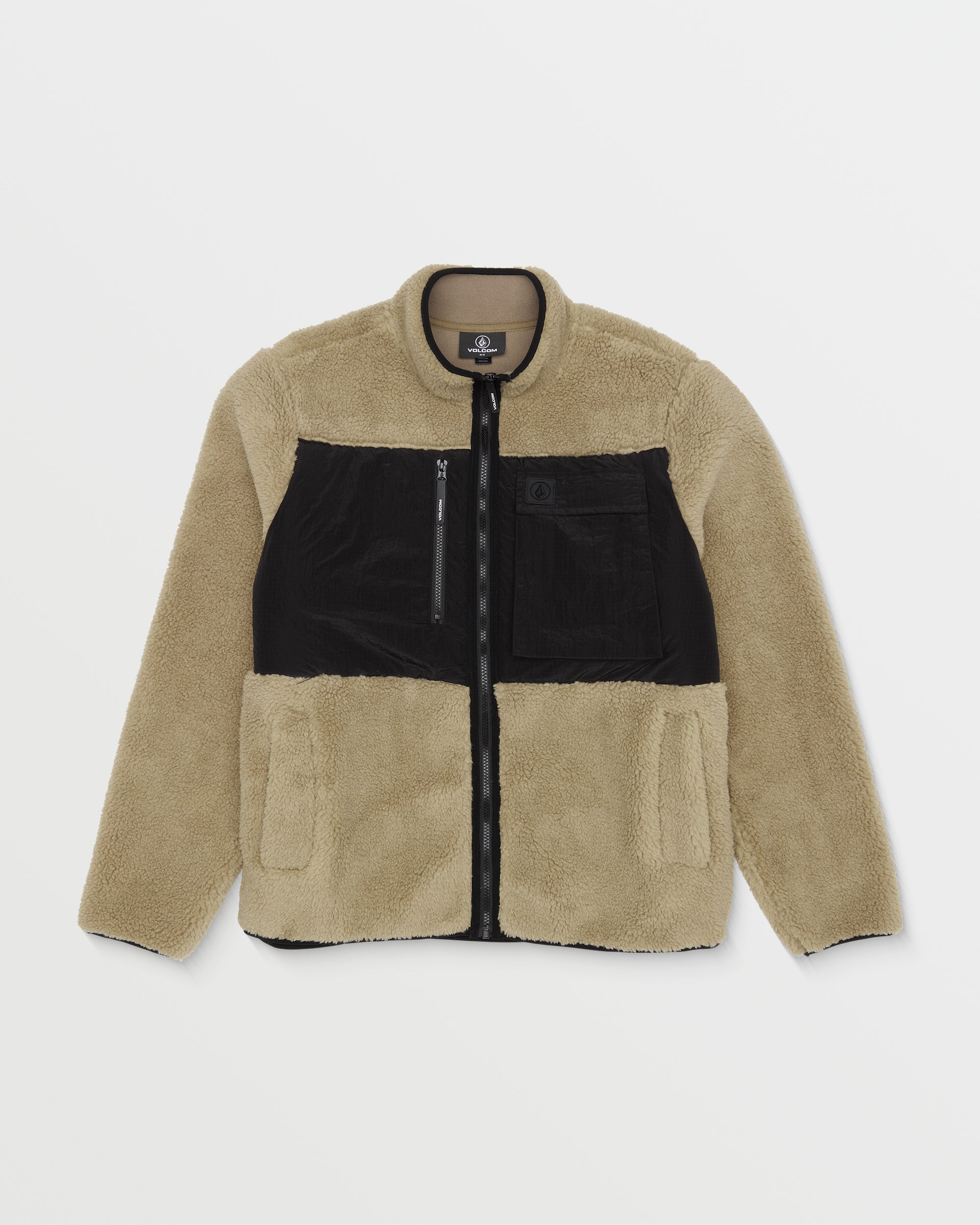 Storm Stone Zip Sherpa Sweatshirt - Dark Khaki - Men - Volcom EU ...