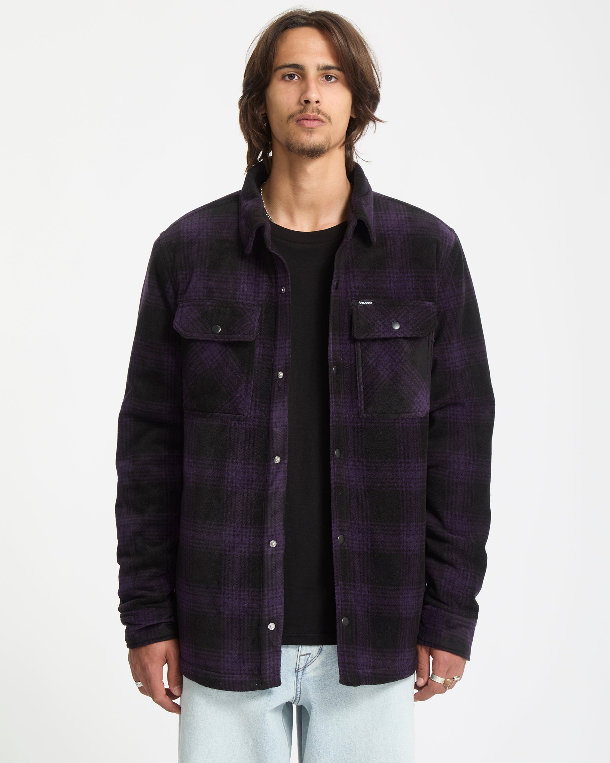 Bowered Fleece Over-Shirt - Dark Purple - Men - Volcom EU – Volcom Europe