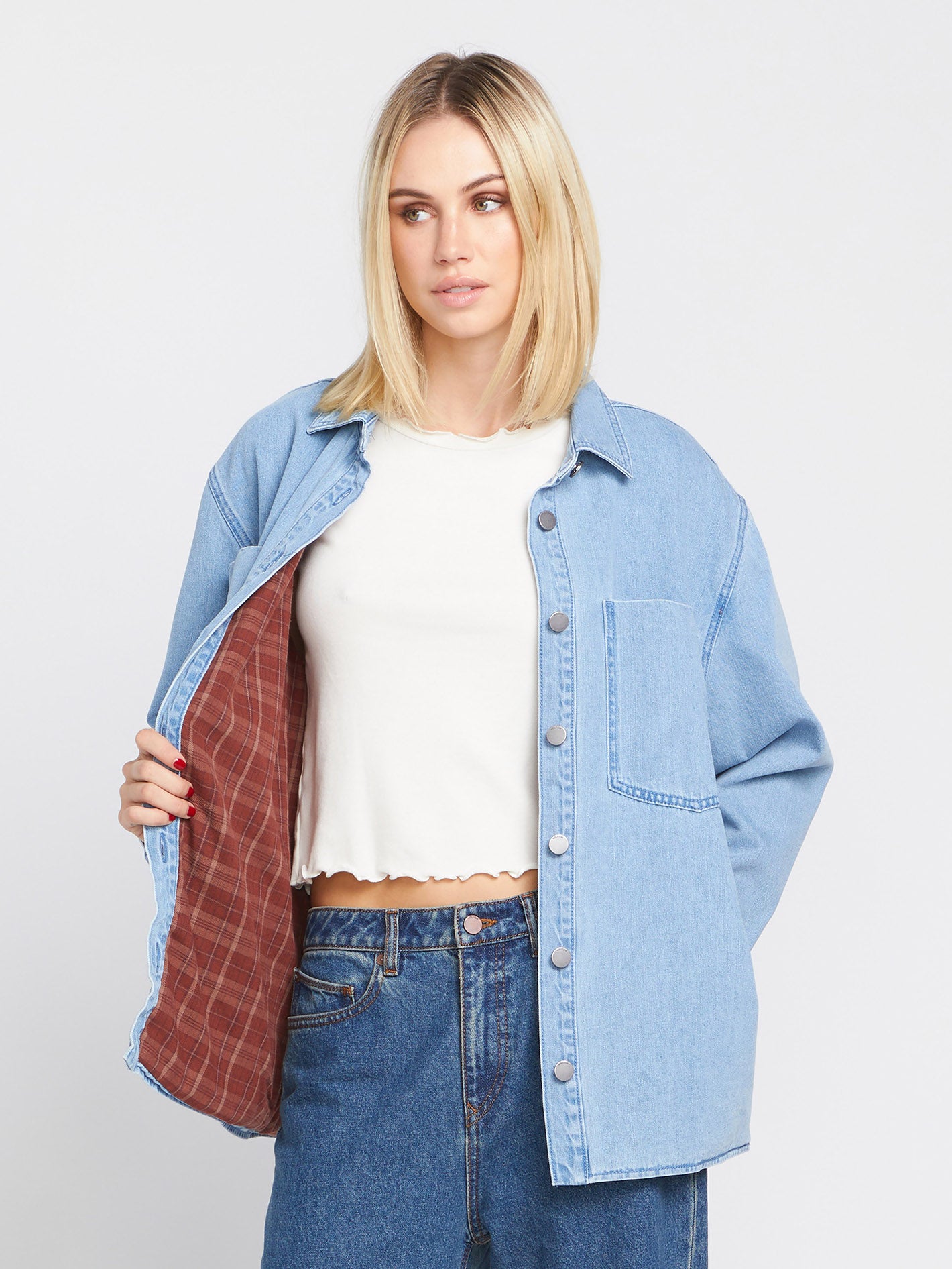Chill Trap Shacket Jacket - China Blue - Women - Volcom EU – Volcom Europe