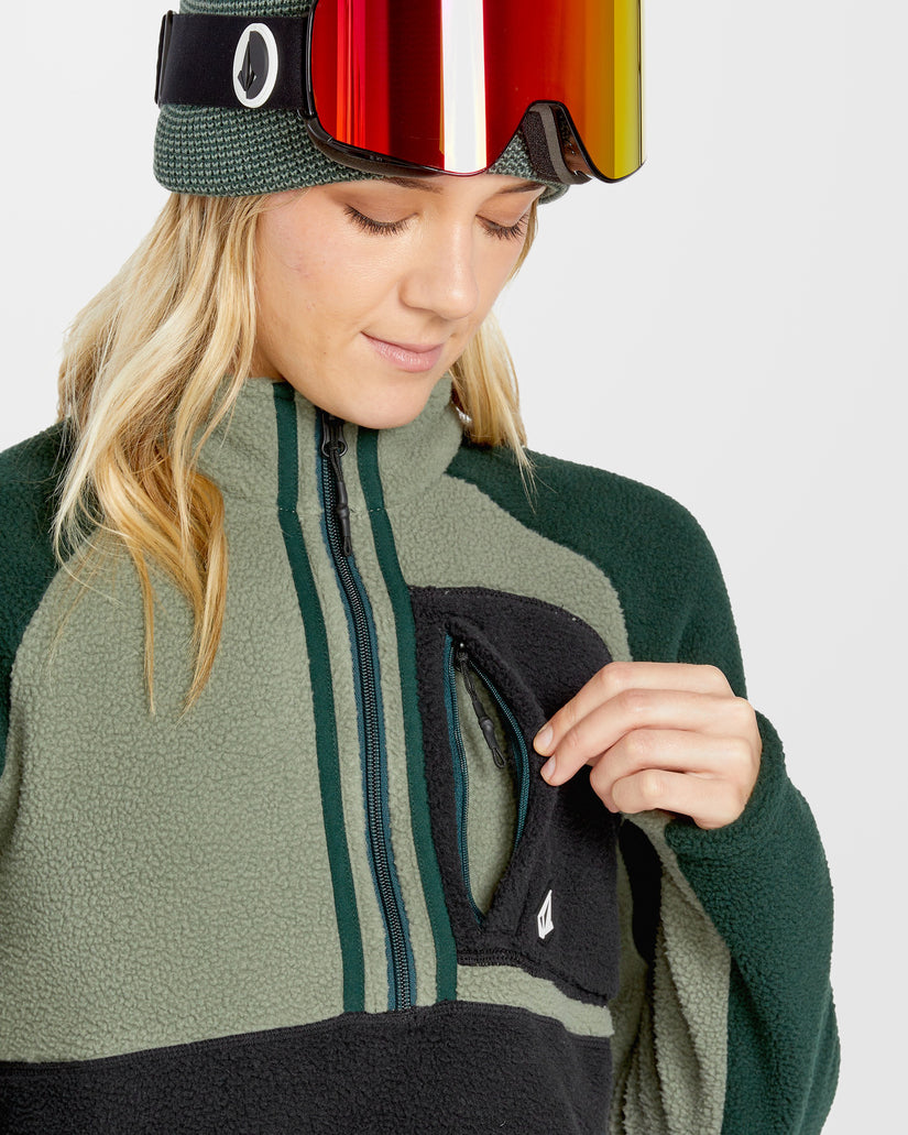 Demi Half Zip Sherpa - Lichen Green - Women - Volcom EU - 2 Years ...