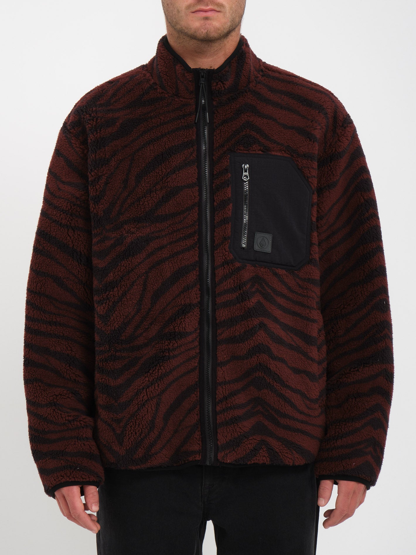 Muzzer Fuzzar Zip Sherpa Sweatshirt - BITTER CHOCOLATE - Men - Volcom ...