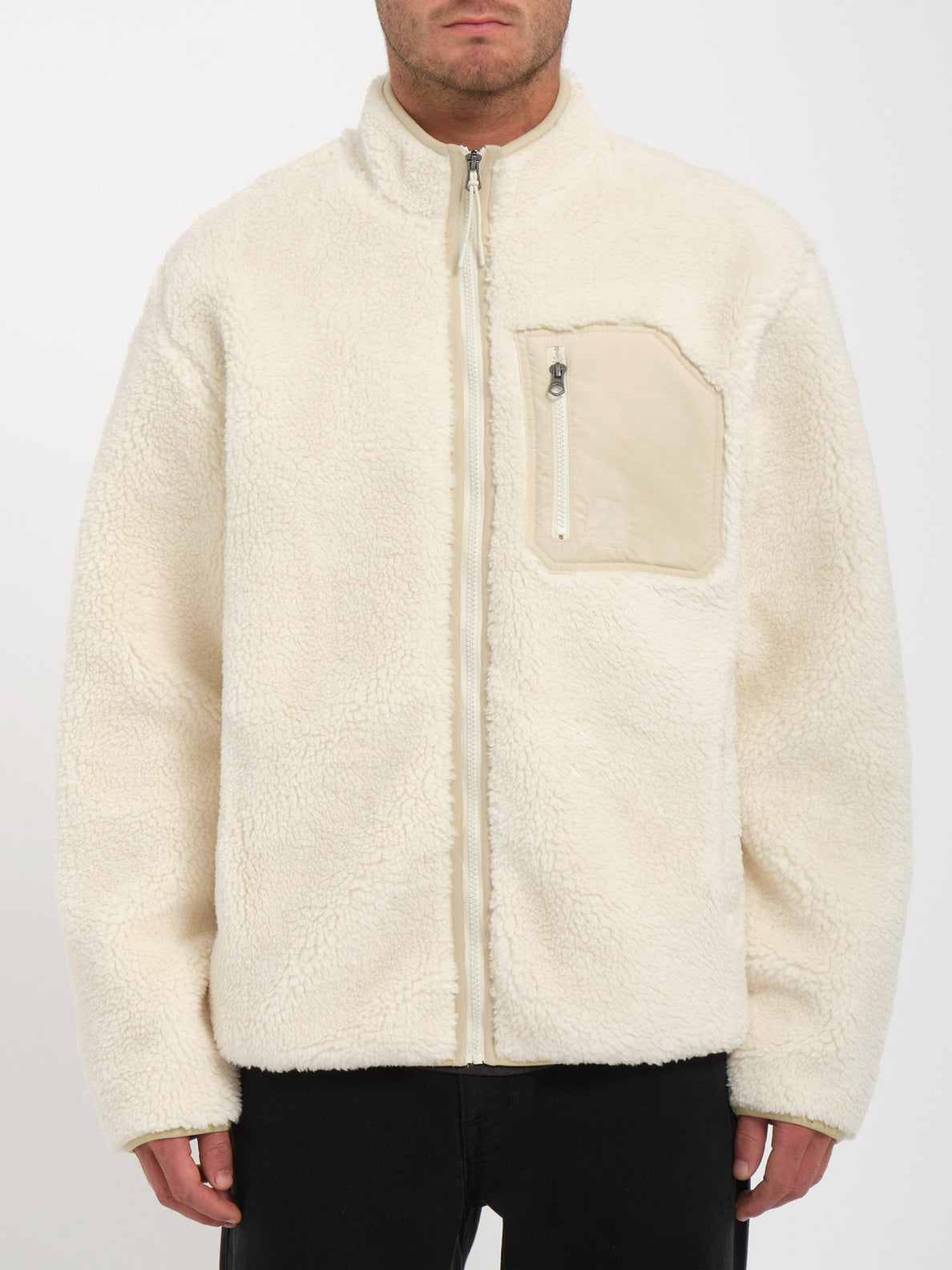 Muzzer Fuzzar Zip Sherpa Sweatshirt - DIRTY WHITE - Men - Volcom EUROPE ...