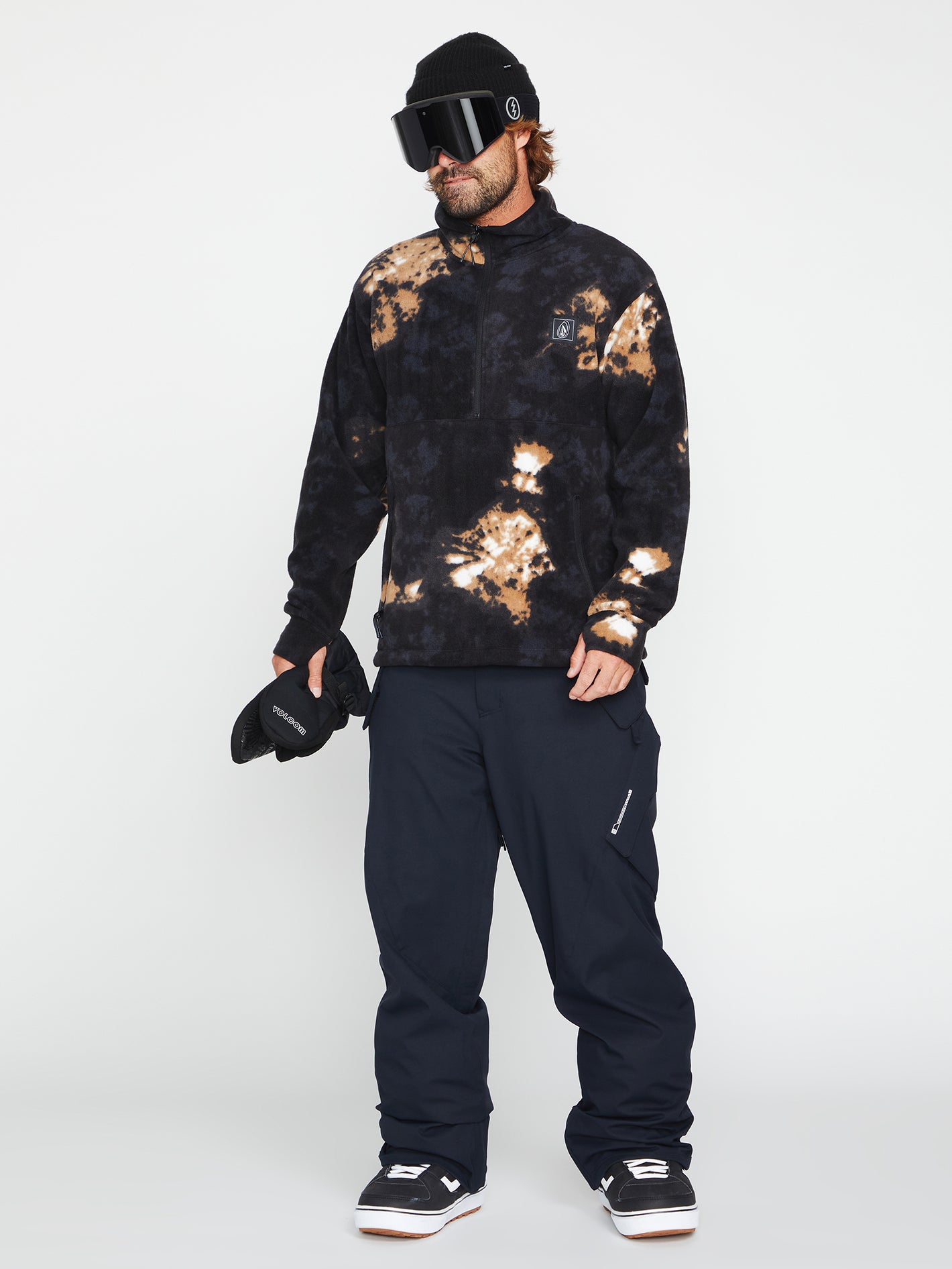 V-Science Fleece 1/2 Zip Sweatshirt - Bleach Black – Volcom Europe