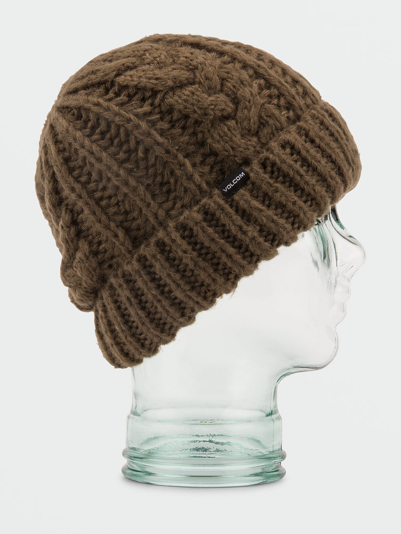 Cable Hand Knit Beanie - Dark Teak | Volcom Europe